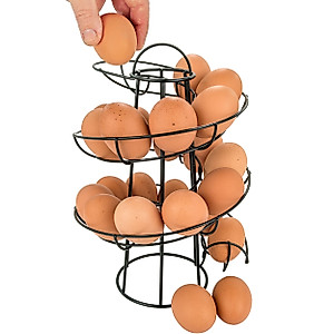 Southern Homewares Egg Skelter Deluxe Modern Spiraling Dispenser Rack Black