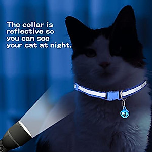 24 Pcs Puppy Collars for Litter Cat Collar with Bells Soft Nylon Whelping Puppy Collars Adjustable Reflective Cat Collar for Newborn Pets Dogs, Assorted Colors (Lovely Style)