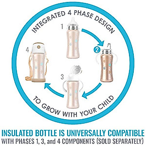 Ultimate Stainless Steel Sippy Cup | 9oz Insulated Sippy Cup for Toddlers Insulates 10+ Hours | Leak-free, Non-toxic Medical Grade Silicone and Stainless Steel Sippy Cup for Baby - Rose Gold