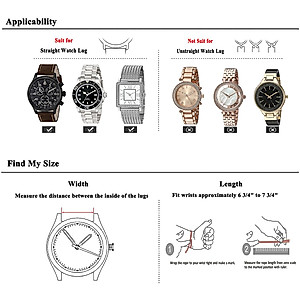 Berfine 22mm Black Calf Leather Watch Band Replacement,Extra Soft Watch Strap for Men Women