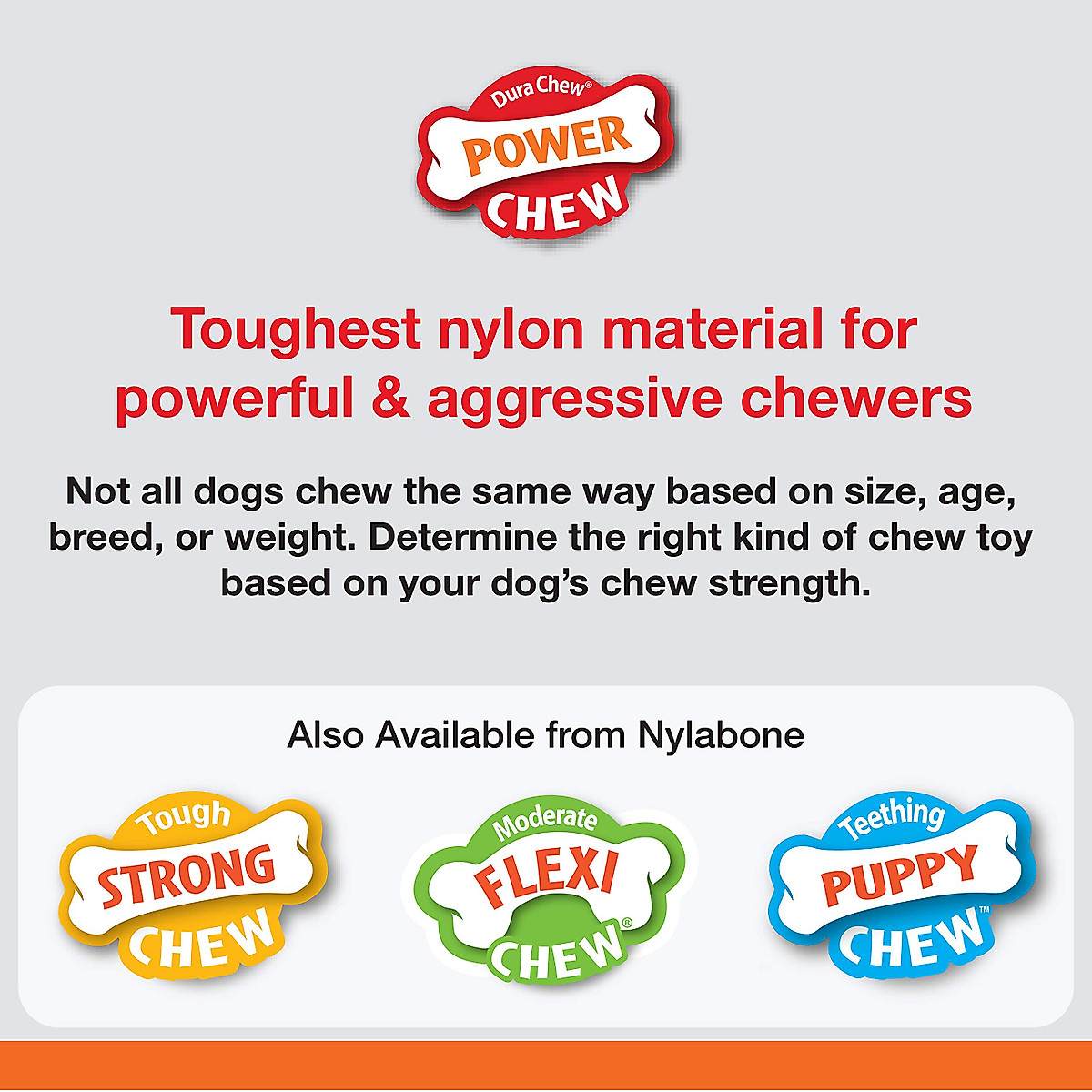 Nylabone Power Chew Marrow Bone Alternative Nylon Chew Toy for Dogs, Dog Toys for Aggressive Chewers, Beef Flavor, Large/Giant (1 Count)