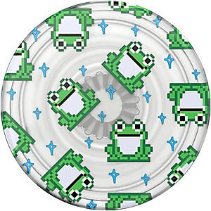 PopSockets Plant-Based Phone Grip with Expanding Kickstand, Eco-Friendly PopSockets for Phone - Translucent 8 Bit Frogs