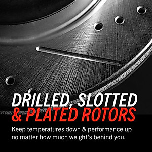 Power Stop KC7228-36 Z36 Truck & Tow Front and Rear Caliper Kit-Drilled/Slotted Rotors, Brake Pads & Calipers