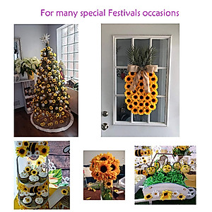 Yansanido 100 Pcs 2.8 Inch (7cm) 2 Layer Petals Artificial Sunflower Heads for Home, Office and Wedding Decoration