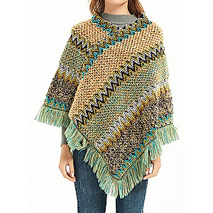 Molodo Ponchos for Women, Womens Ponchos And Wraps Winter Retro Stylish Poncho Shawl For Women