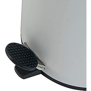 Kela Bathroom Trash Can with Soft Close, Step-On Lid, White, 1.3 Gallons, 10 inches Tall, Small Waste Basket