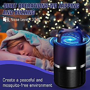 PUBAMALL Indoor Insect Trap, Bug Zapper Indoor, Catcher & Killer for Mosquitos, Gnats, Moths, Fruit Flies, Fruit Fly Traps for Home - Fly Traps Indoor with Suction 02, Black