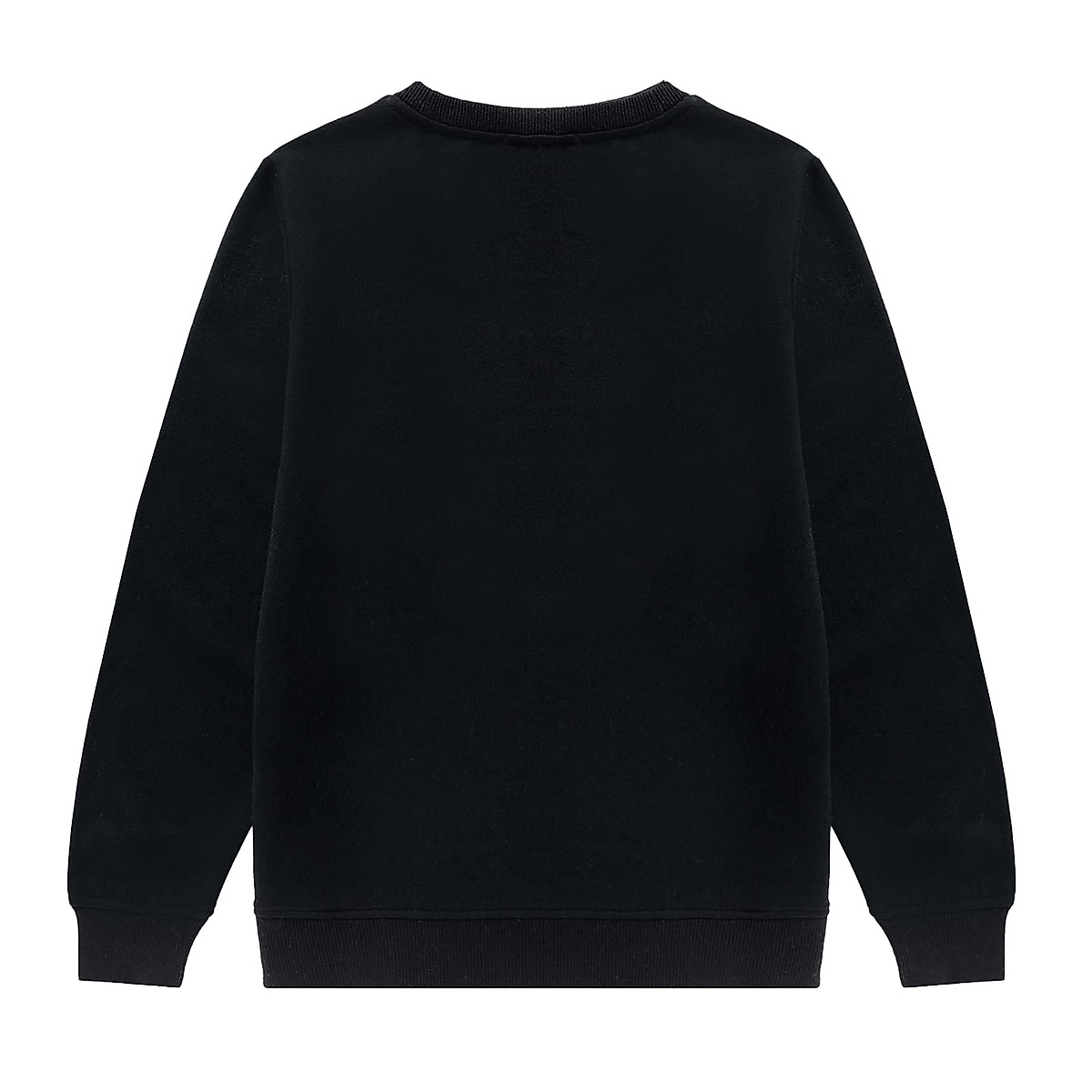 Kid Nation Kids' Slouchy Soft Brushed Fleece Casual Basic Crewneck Sweatshirt for Boys or Girls XL Black