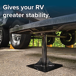 Camco Adjustable RV Stabilizer, 6-Inches x 6-Inches | Gives Your RV Greater Stability Under the Front or Rear (44531) , Black