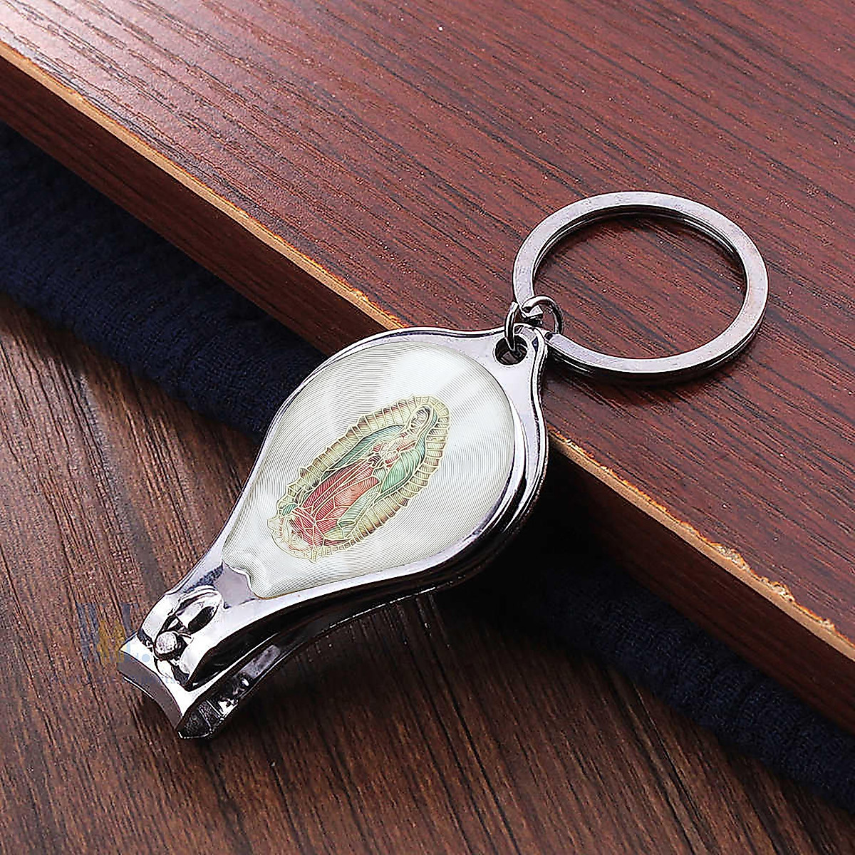 WE Our Lady of Guadalupe (12 PCS) Baptism Keychain with Nail Clipper and Opener Party Favors for Baby Boys and Girls/Bautizo Recuerdos/Gift for Guest/Christening/First Communion Favors