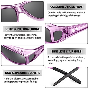 URUMQI Sunglasses Fit Over Glasses, Polarized 100% UV Protection Wrap-around Sunglasses for Men & Women Driving