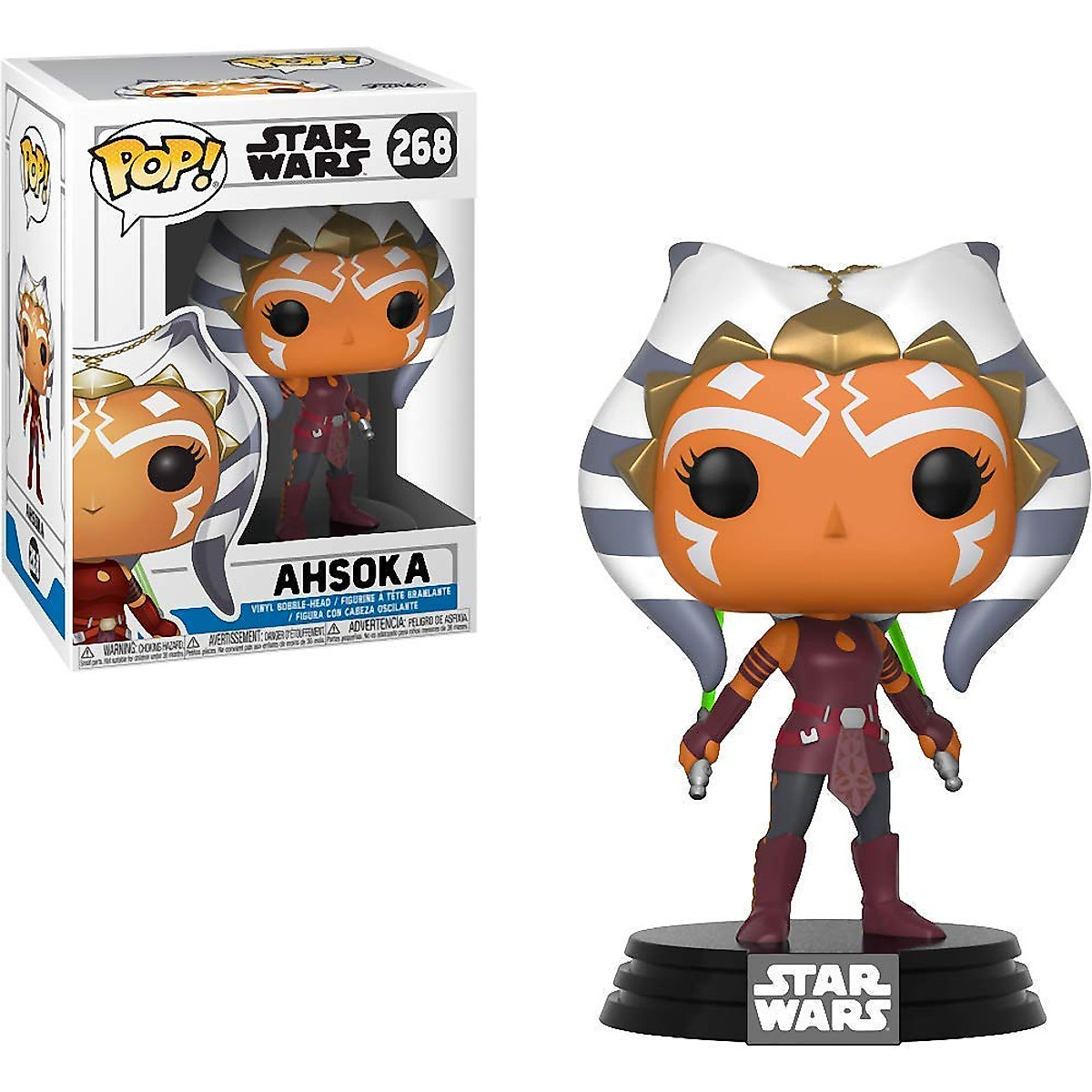 POP Star Wars: Clone Wars - Ahsoka Tano with Lightsabers Funko Vinyl Figure (Bundled with Compatible Box Protector Case)