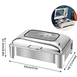 Catering Food Warmers, Chafing Dish Buffet Servers and Warmers Stainless Steel Chafer with Food Warming Tray Perfect for Keeps Buffet Food Warm 9l 400w Banquet Party Food Warming (B)
