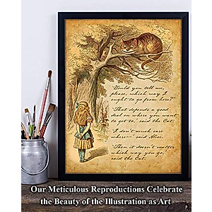 Alice in Wonderland Prints - 11x14 Unframed Wall Art Print Poster - Perfect Alice in Wonderland Gifts and Decorations (Alice Speaks to Cheshire Cat)