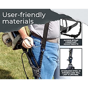 Sling Swing Adjustable Weed Eater & Grass String Trimmer Harness Shoulder Strap w/ Shock Bungee, Quick Detach Swivel, Ambidextrous, Limb Strain & Arm Stretch Tool - Professional Comfort Garden Tools