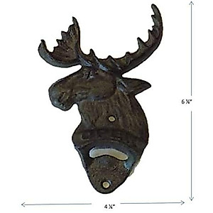 1 CAST IRON MOOSE BEER BOTTLE OPENER RUSTIC