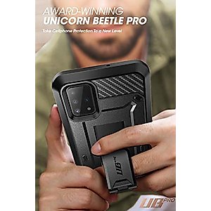 SUPCASE Unicorn Beetle Pro Series Designed for Samsung Galaxy A51 Case (Not Fit A51 5G Version), Full-Body Rugged Holster & Kickstand Case with Built-in Screen Protector (Black)