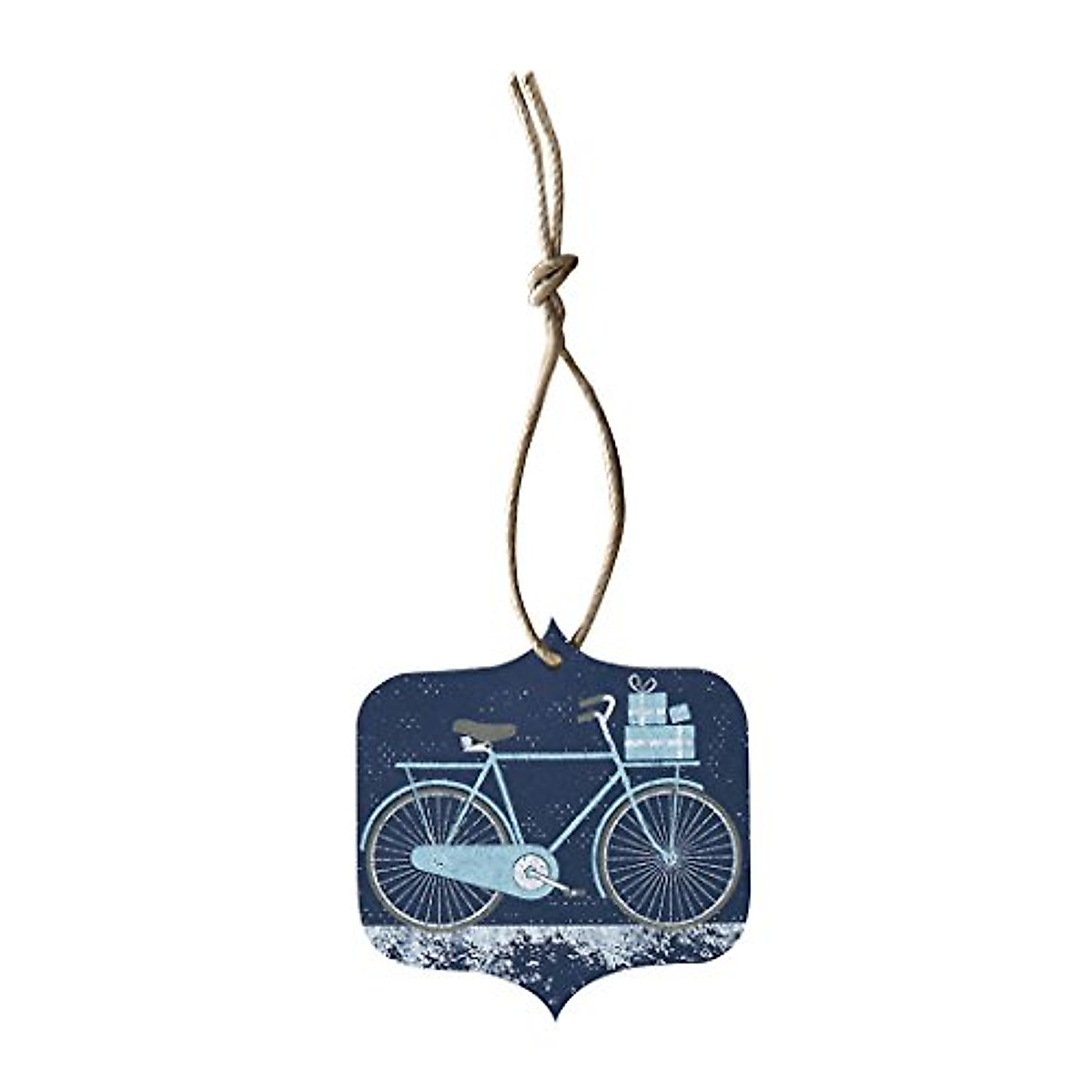 Moleskine Journey Ornament Note Card with Envelope, (3.5" x 5.5") Plain/Blank, Indigo Blue/Snowy Bicycle