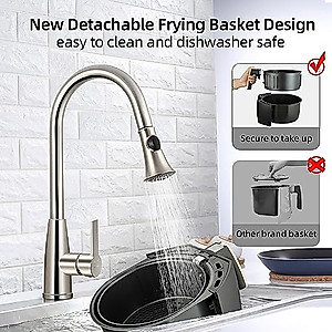 Mdjayo 4.4qt Air Fryer, Compact Oil Free Cooker, Smart Deep Airfryer Oven, 7-In-1 Digital LCD Touch Screen, Double Detachable & Dishwasher Safe Basket, Best Kitchen Accessories, Black