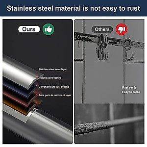 Shower curtain rod，Black shower curtain rods No Drilling Expandable Spring Loaded Curtain Tension Rod Adjustable 43 to 73 inch doesn't rust