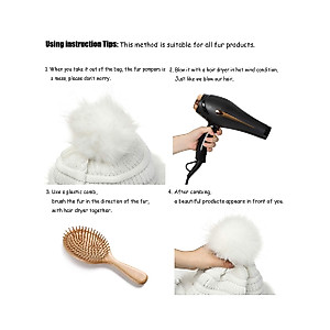 Soul Young Women's Faux Fur Hat Black Russian Cossack Knit Pompom Ski Snow Cap for Winter White(One Size,Black)