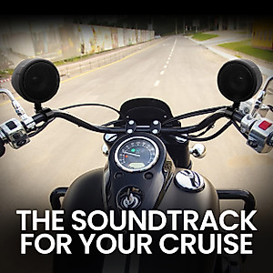 BOSS Audio Systems MCBK425BA 3 Inch Motorcycle Speakers – Built-in Bluetooth Amplifier, Weatherproof, Volume Control, ATV UTV Compatible