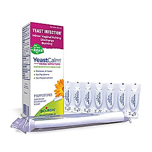 Boiron YeastCalm Homeopathic Suppositories for Yeast Infections, Burning, Discharge, and Minor Vaginal Itching - 7 Count