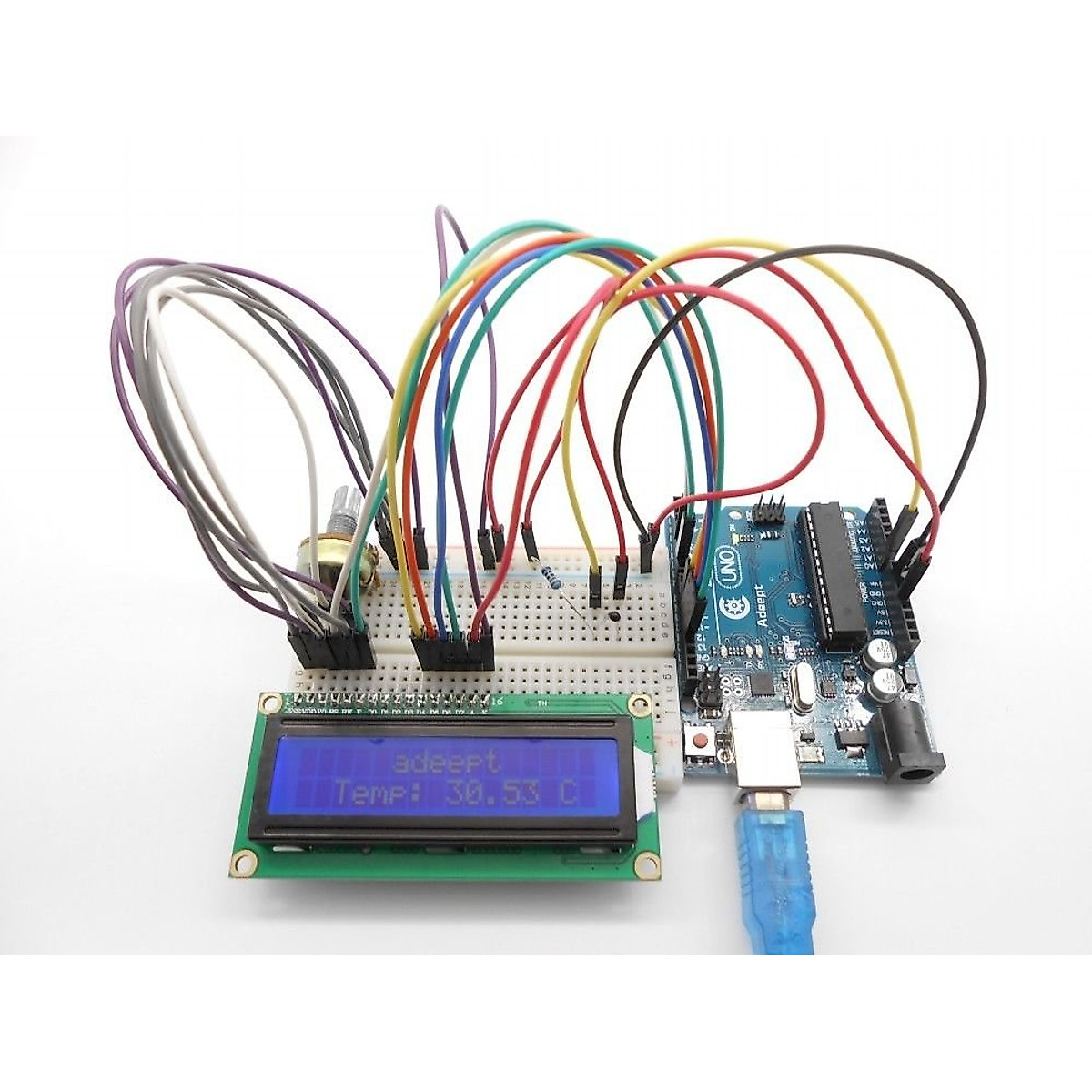 Adeept Project 1602 LCD Starter Kit Compatible with Arduino UNO R3 Mega2560 Nano Servo Relay LCD1602 Beginner/Starter Kit for Arduino with PDF Guidebook/User Manual