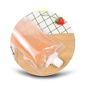 Reusable Applesauce Pouches 50pcs Plastic Pouch 13.4 Oz Drinks Flasks Disposable Drink Container Take out Beverage Juice Bags Reclosable for Travel Outdoor Drinking Flasks