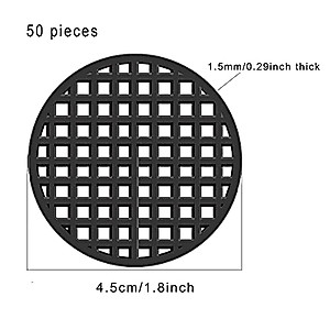 zhongjuekj 100Pcs Flower Pot Hole Mesh Pad Round and Square Bonsai Pot Bottom Grid Mat Mesh for Prevent Soil Loss Breathable Gasket 3 Models（50PCS 1.8“ /4.5cm 30PCS 2.16/5.5cm 20PCS 2.9/7.5cm）