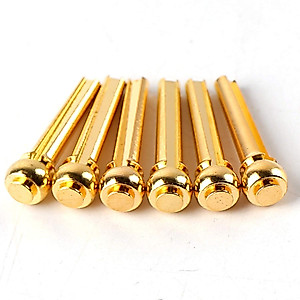 6 PCS Guitar Bridge Pins Brass For Acoustic Guitar,With Bridge Pins Remover Puller