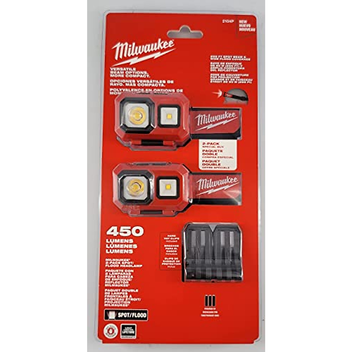 Milwaukee 450 Lumens LED Spot/Flood Headlamp (2-Pack)