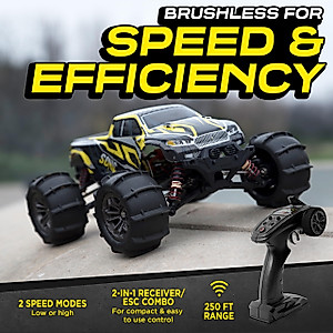 LAEGENDARY Remote Control Car, Hobby Grade RC Car 1:16 Scale Brushless Motor with Two Batteries, 4x4 Off-Road Waterproof RC Truck, Fast RC Cars for Adults, RC Cars, Remote Control Truck