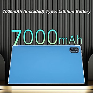 CHICIRIS Tablet HD, IPS HD Large Screen 4G Network 5GWIFI 10in Tablet 100‑240V Blue for Travel (US Plug)