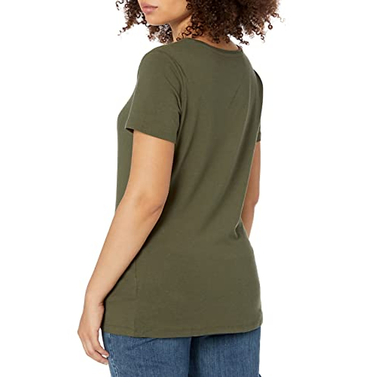 Amazon Essentials Women's Classic-Fit Short-Sleeve Crewneck T-Shirt, Pack of 2, Olive/Oatmeal Heather, X-Large