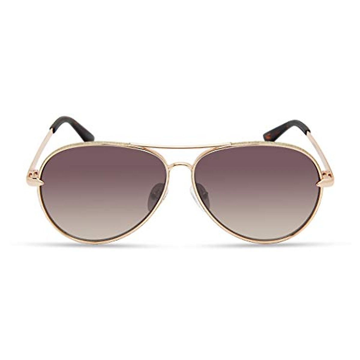 GUESS Women's Classic Aviator Pilot Sunglasses, Gold, 58mm