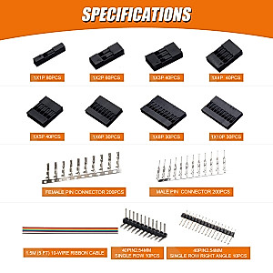 SWANAMB Crimping Tool Kit, AWG23-17 Self-adjustable Ratchet Wire Crimper Plier Set Crimping tools Kit with 1550PCS Male and Female 2.54mm dupont Terminals Crimping Connectors Wire End Ferrules