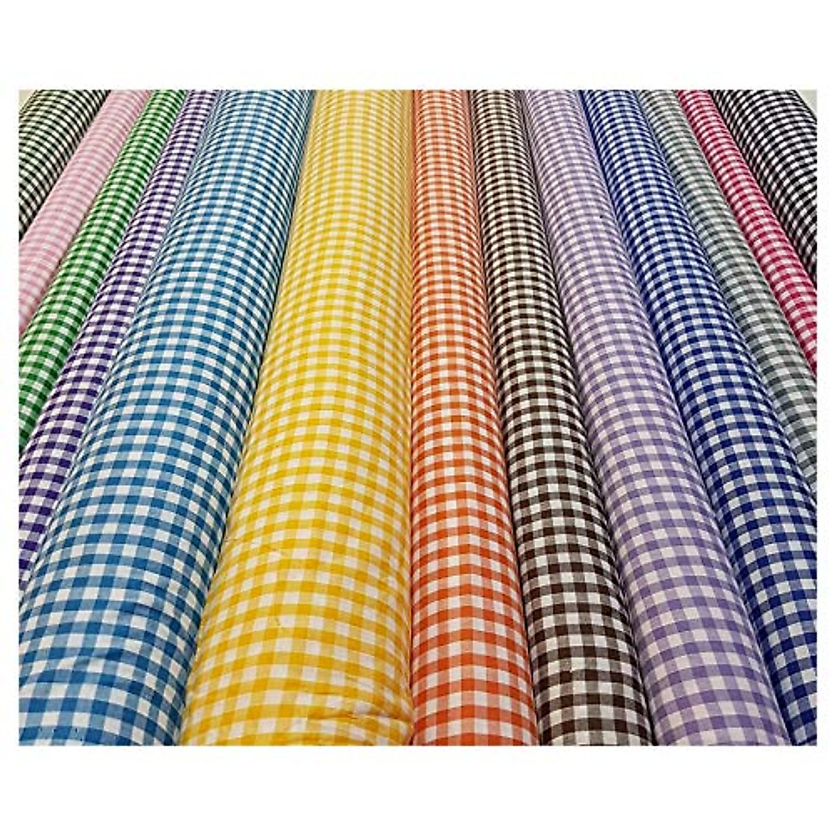 5 Yards Checkered Fabric 60" Wide - Gingham Buffalo Check Fabric | 100% Polyester White & Red Check Fabric | Perfect for Parties Fabric, Picnics, Indoor and Outdoor Table Cloths and Curtains