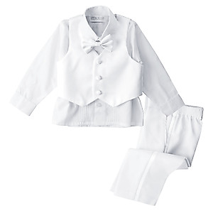 Spring Notion Baby Boys' White Classic Fit Tuxedo Set, No Tail 12M (Medium)