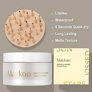 Freckle Stamp Natural Like Freckle Pen Makeup Fake Freckles Cushion Waterproof Long Lasting Quick Dry, Get Sun-kissed Stars Makeup Freckle in One Press, Pleasant Brown (Coffee), 15g