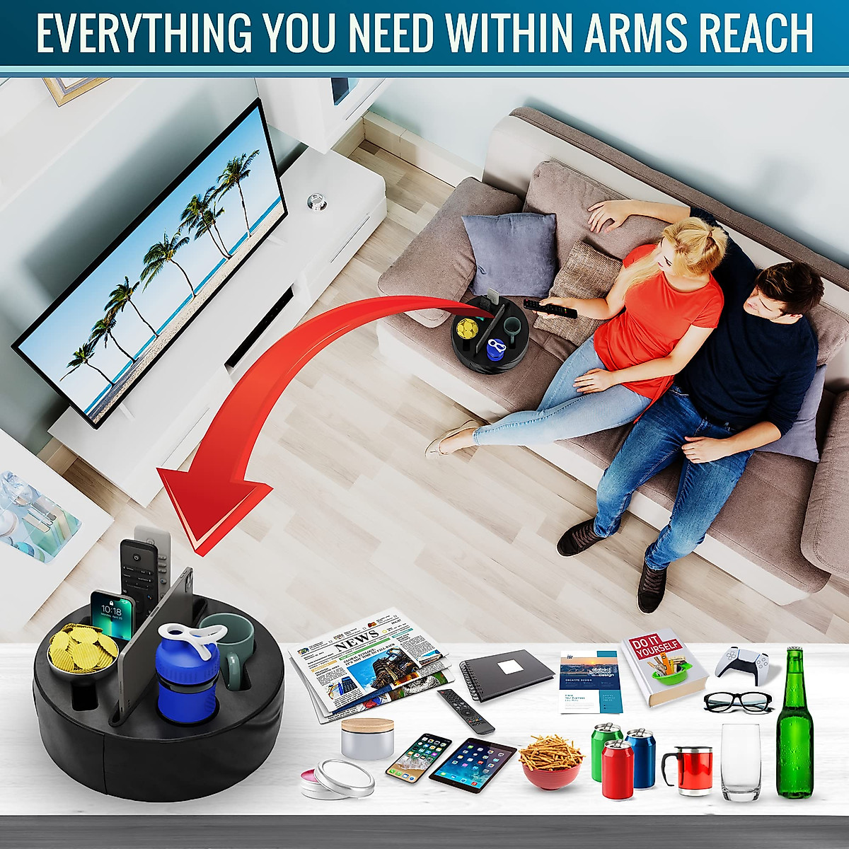 Sofa Buddy - Convenient Couch Cup Holder, Couch Caddy, Sofa Cup Holder. The Perfect Couch Accessory