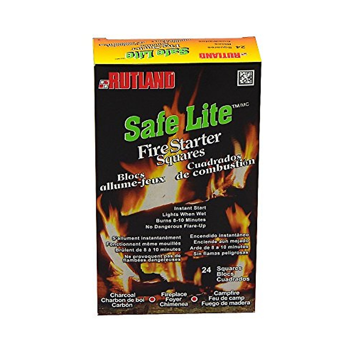 Rutland Products Safe Lite Fire Starter Squares, 24 Squares - 50C