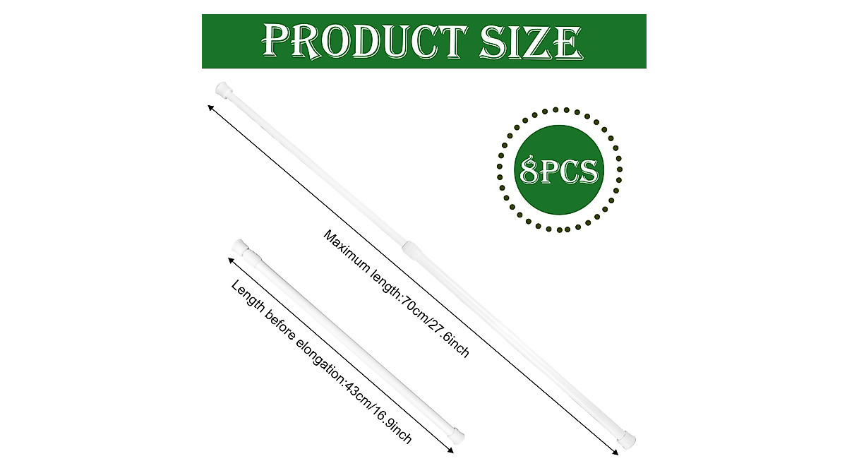Adjustable Window Security Bar - 8 Pack Safety Rods