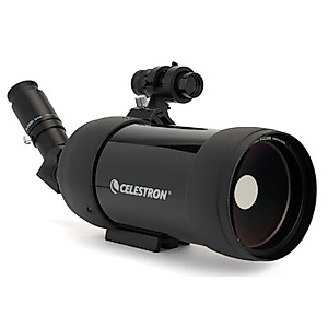 Celestron – MAK 90mm Angled Spotting Scope – Maksutov Spotting Scope – Great for Long Range Viewing – 39x Magnification with 32mm Eyepiece – Multi-coated Optics – Rubber Armored