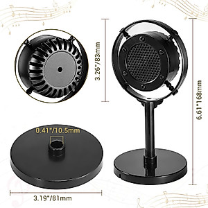 Facmogu Antique Diaphragm Condenser Microphone Props, Ancient Fake Plastic Mic from 1930s - 1940s, Vintage Retro Microphone Props for Holiday Party Shooting - Black