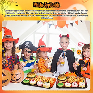 Baderke 3 Pcs Halloween Serving Trays 13 x 10 Inch Reusable Pumpkin Food Snack Trays Melamine Rectangular Party Dinner Plates for Halloween Trick or Treat Party Tableware Supplies