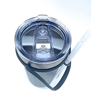 24 Oz Classic Stainless Steel Tumbler with Handle, Lid and Straw, Double Walled Vacuum Insulated Bottle for Hot & Cold Drinks, Leak proof, Travel Thermo Mug Cup, Water Metal Canteen (Gray)