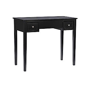 Linon Home Dcor Linon Black Butterfly Stool Vanity Set with Bench, 36"w x 18"d x 30"h,