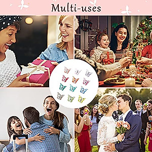 100 Butterfly Hair Accessories for Women - Mini Clips with Box, 90s Retro Style (Clear Color)