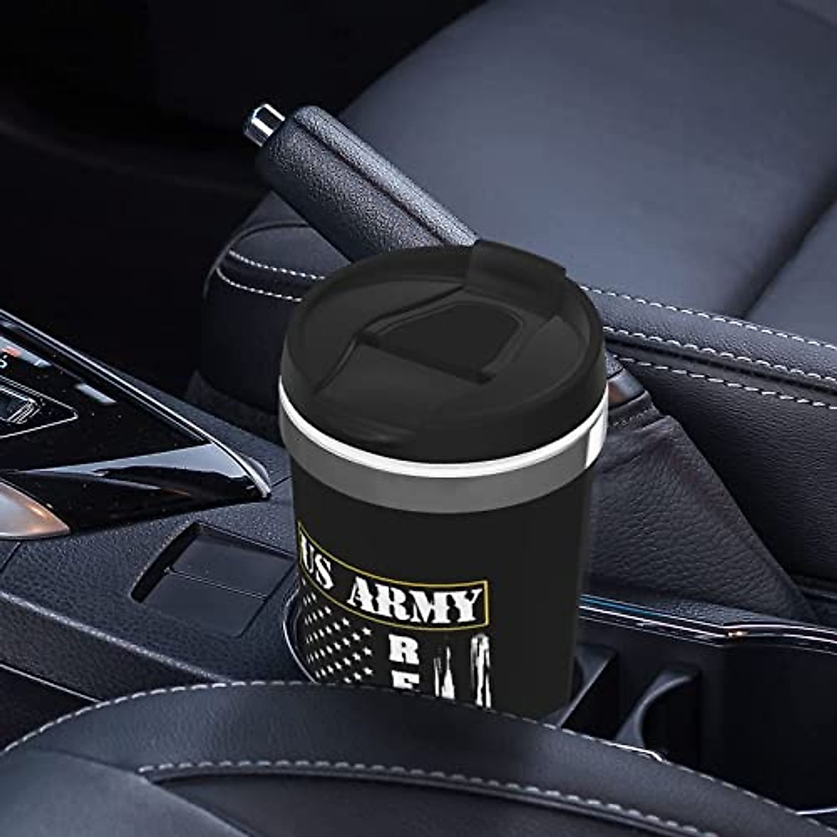 OSUKI Army Retired American Flag Coffee Travel Mug Stainless Steel Straw Travel Tumbler Vacuum Insulated Keep Cold